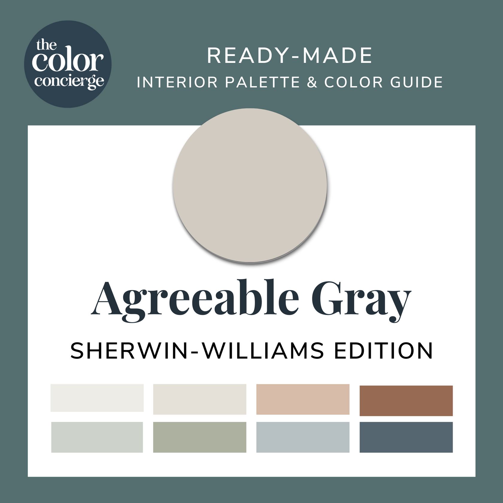 Sherwin-Williams Agreeable Gray Color Palette Guide | Color Concierge ...