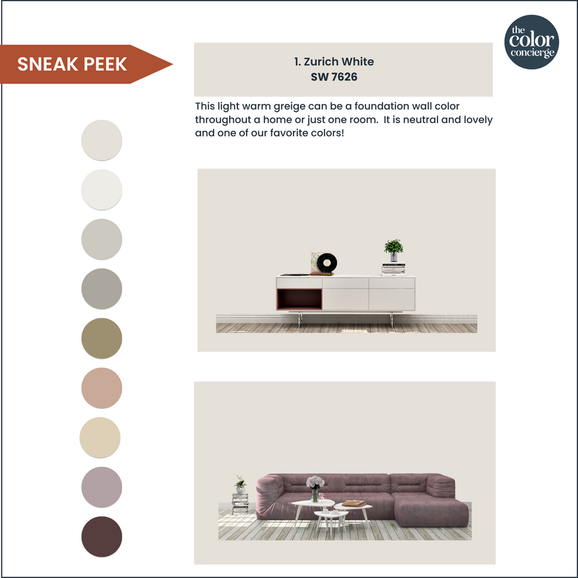 Sherwin-Williams Zurich White Color Palette Guide | Color Concierge ...
