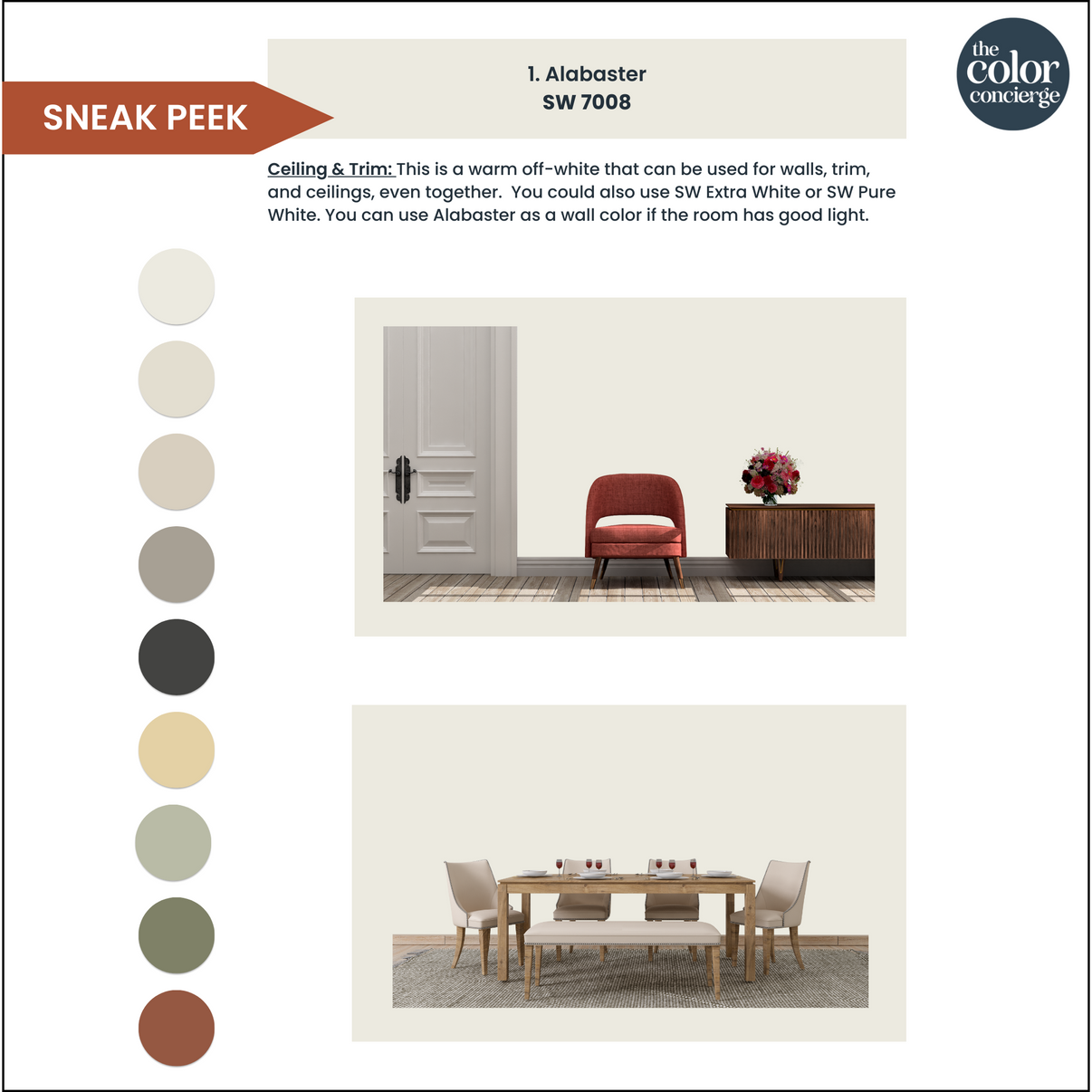 Sherwin-Williams Alabaster Color Palette Guide | Color Concierge – The ...