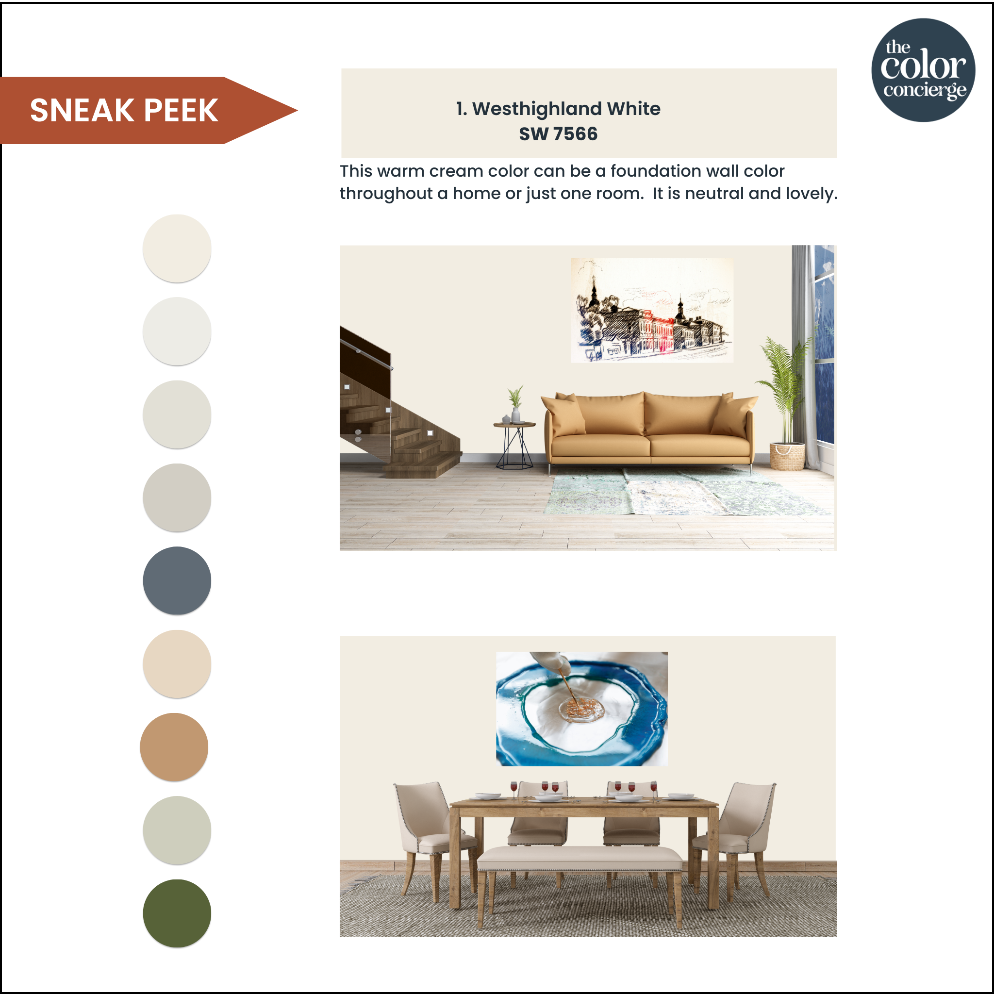Sherwin-Williams Westhighland White Color Palette | Color Concierge ...