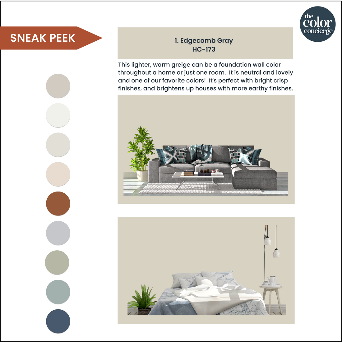 Benjamin Moore Edgecomb Gray Color Palette Guide | Color Concierge ...
